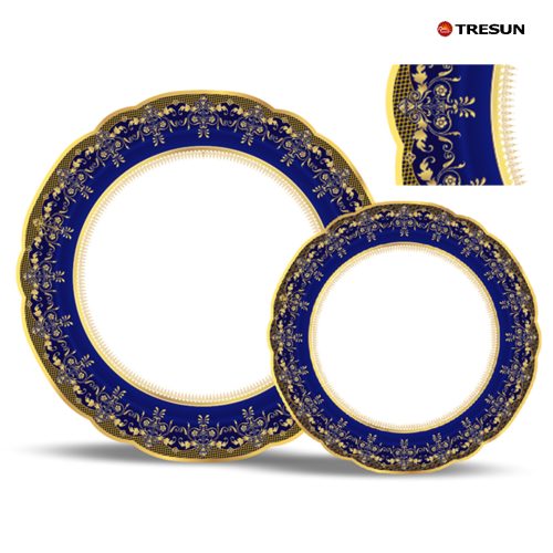 TRESUN Arabian Embossed Gold Dinnerware Set - TRESUN